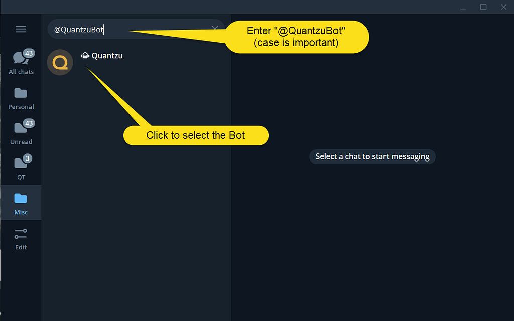 Telegram alerts - Documentation - Quantzu
